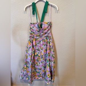 AMUR | Dresses | 498 Amur Leone Midi Dress Floral Green Pink Cotton ...